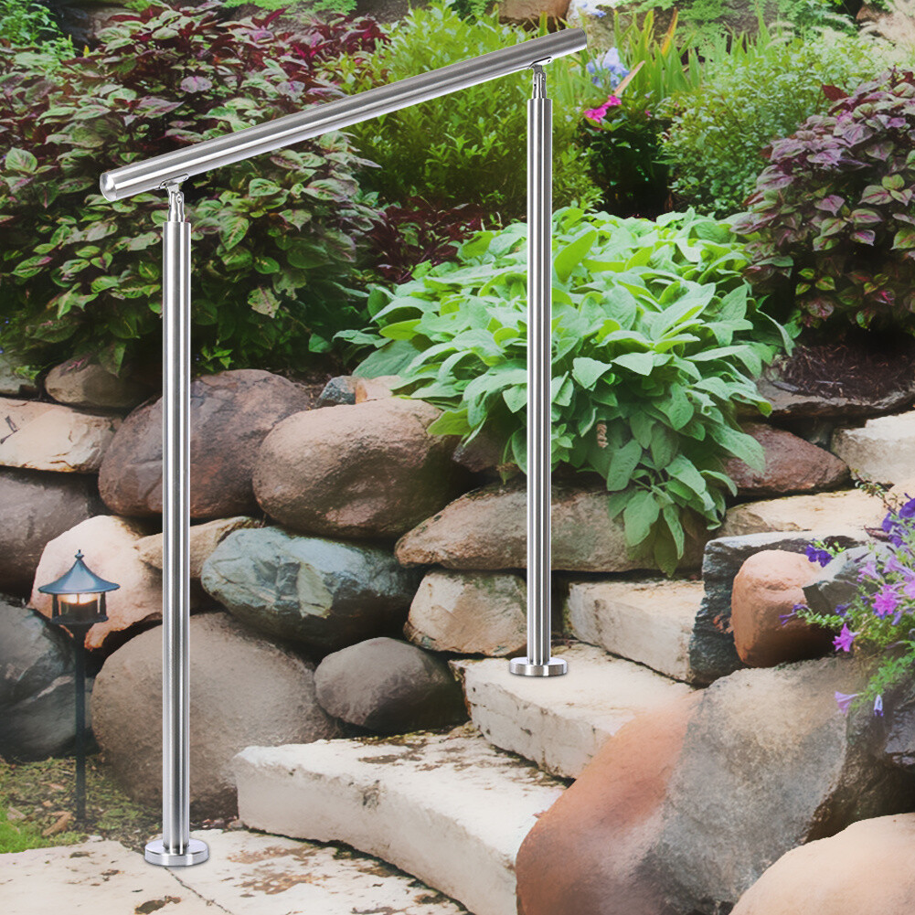 60-240cm Stainless Handrail Outdoor Rail Safety Grab Garden Step ...