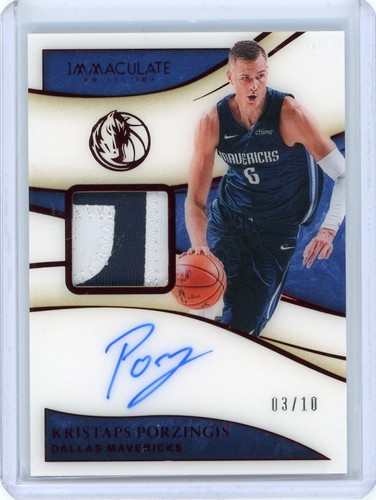 2019/20 Panini Immaculate Ruby Patch Autograph #PA-KPZ Kristaps ...