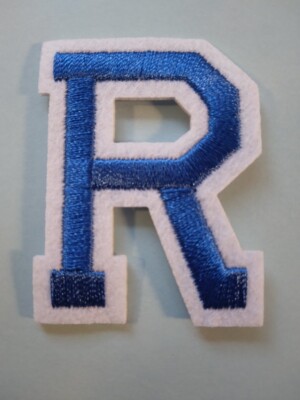 Letter R in Blue on White Iron On applique 269753 | eBay