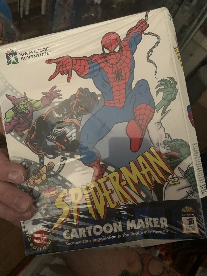 Vintage Spider-Man Cartoon Maker Windows CD-ROM Big Box PC Game Marvel ...