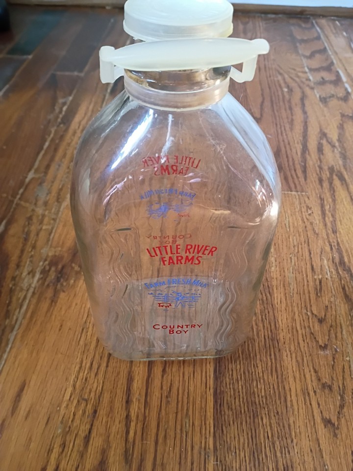 Vintage 1960’s Little River Farms Half Gallon Glass Milk Bottle | eBay