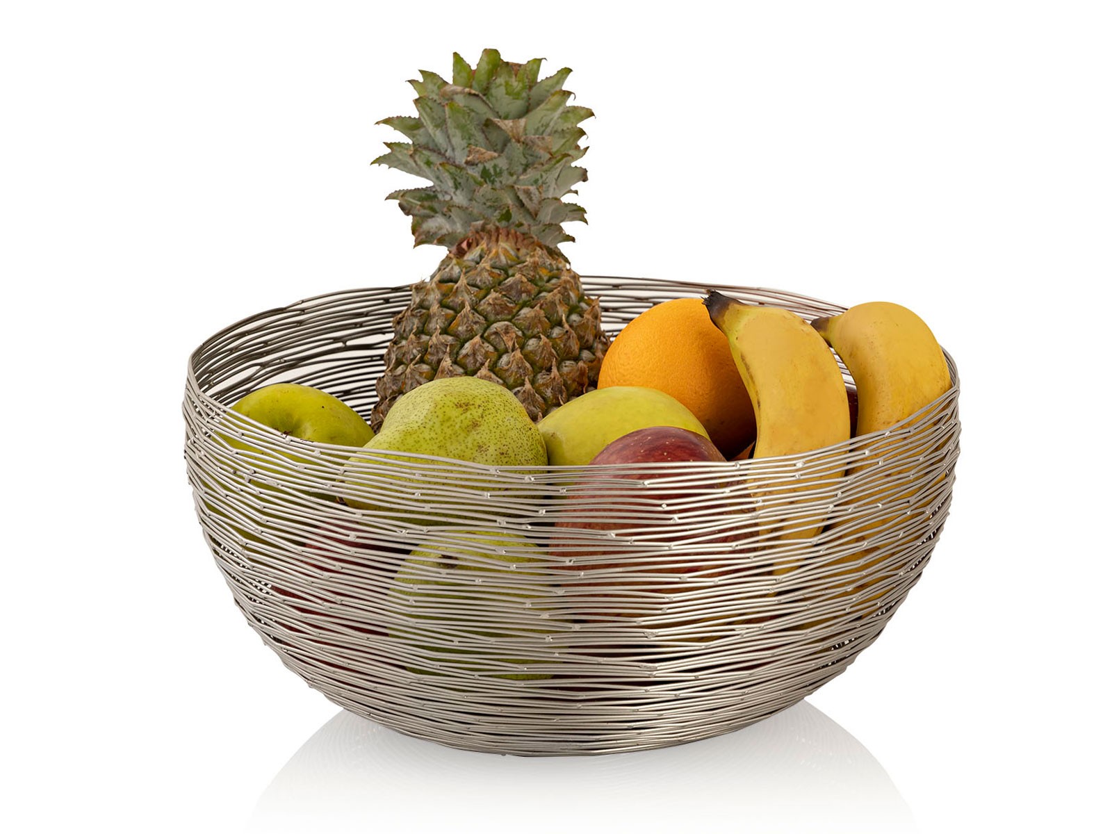 Obstschale ø 30 cm Brotkorb Obstkorb rund silber dollce Metall ...