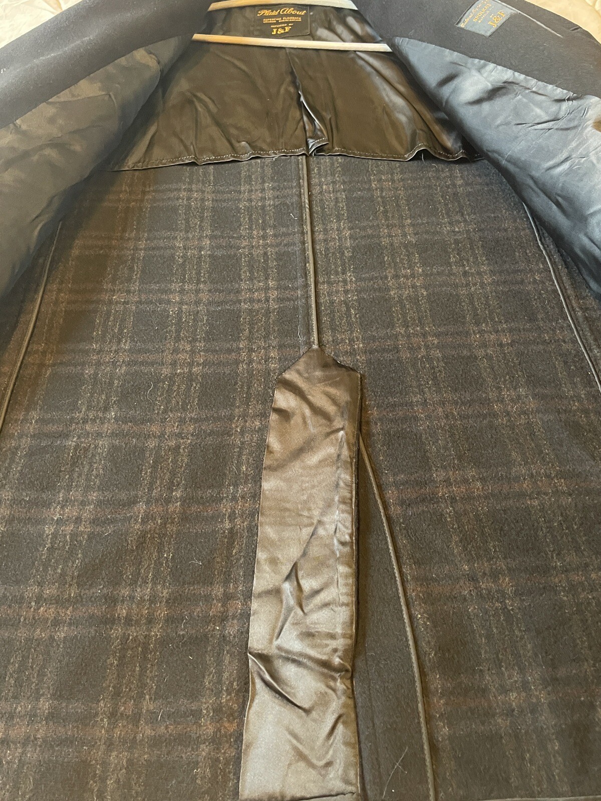 RARE Men’s Vintage Plaid About Superfine Plaid Back Velour Overcoating ...