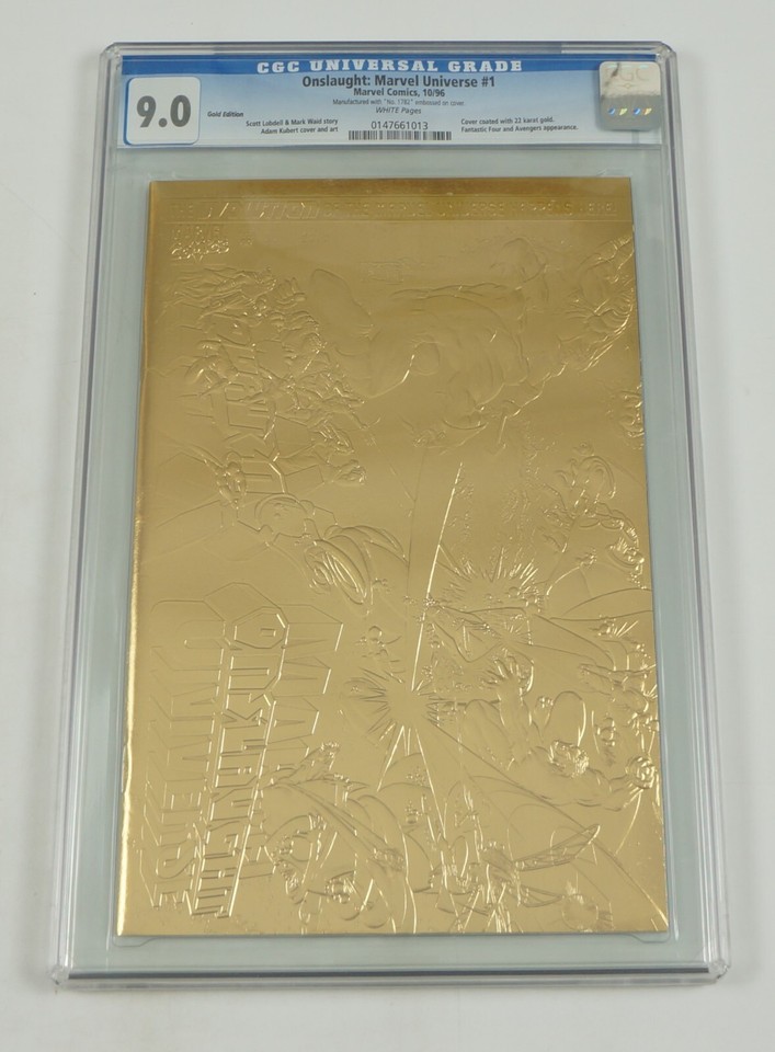 Onslaught: Marvel Universe #1 CGC 9.0 22 Karat Gold Limited Edition w ...