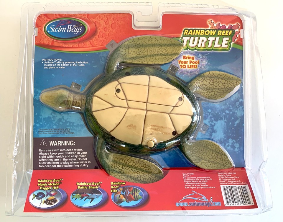Swim Ways Rainbow Reef Turtle Pool Toy Realistic Swimming Action ...