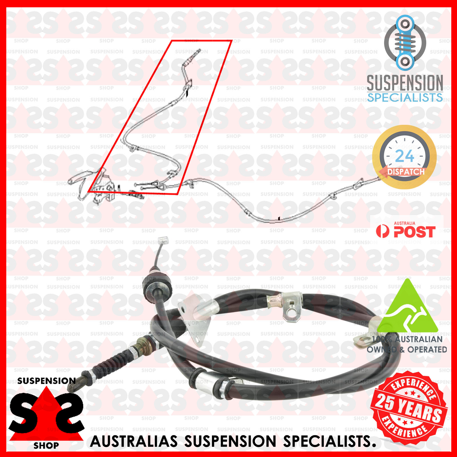 Right Rear Cable Pull, Parking Brake Suit HYUNDAI Ix35 (Lm, El, Elh) 2. ...