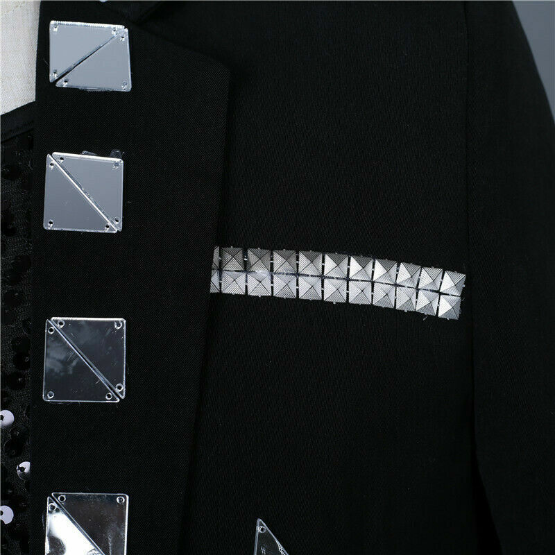 Mens Tassel Studded Epaulette Suits Jacket Notch Lapel Blazer Tuxedo ...