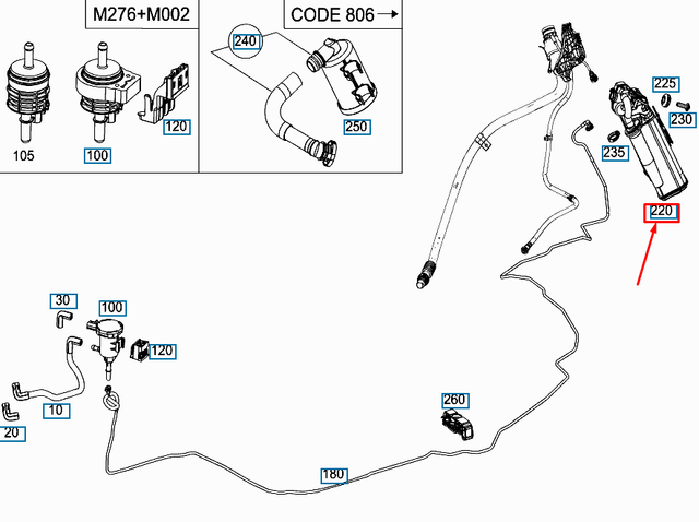 MERCEDES-BENZ GLE W166 Activated Charcoal Vapor Canister A1664702000 ...
