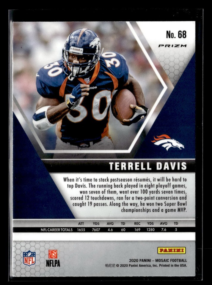 2020 Panini Mosaic #68 Terrell Davis Prizm Camo Pink Denver Broncos | eBay