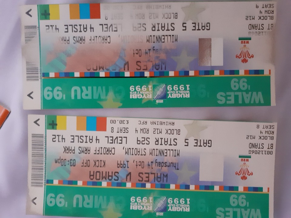 Wales v Samoa, Australia v France Rugby World cup 1999 Programs +Samoa ...