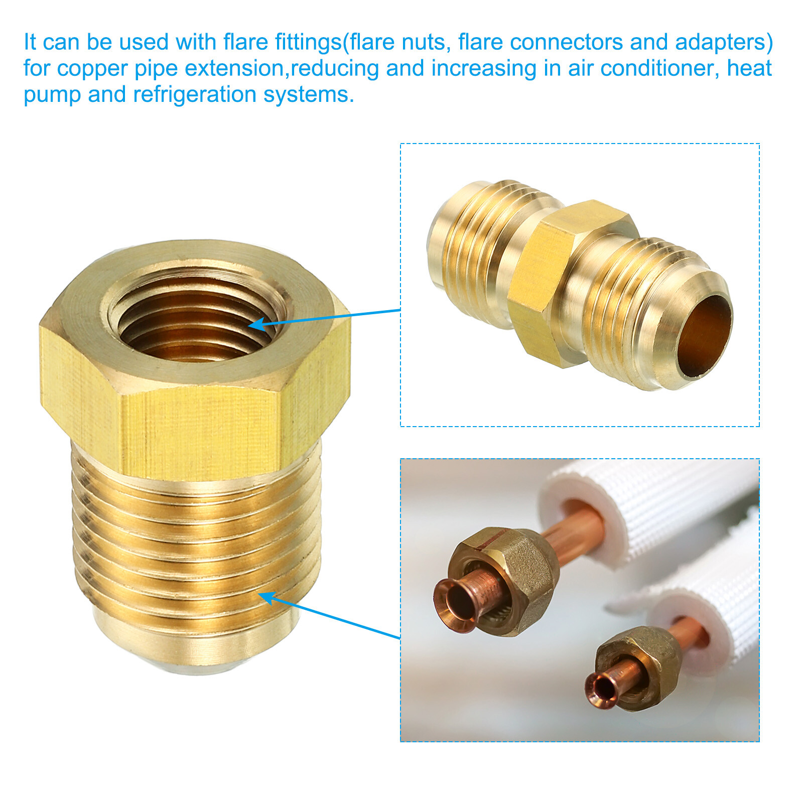 5/8" Female Flare x 1/2" Male Flare Connector Brass Adapter Reducing | eBay