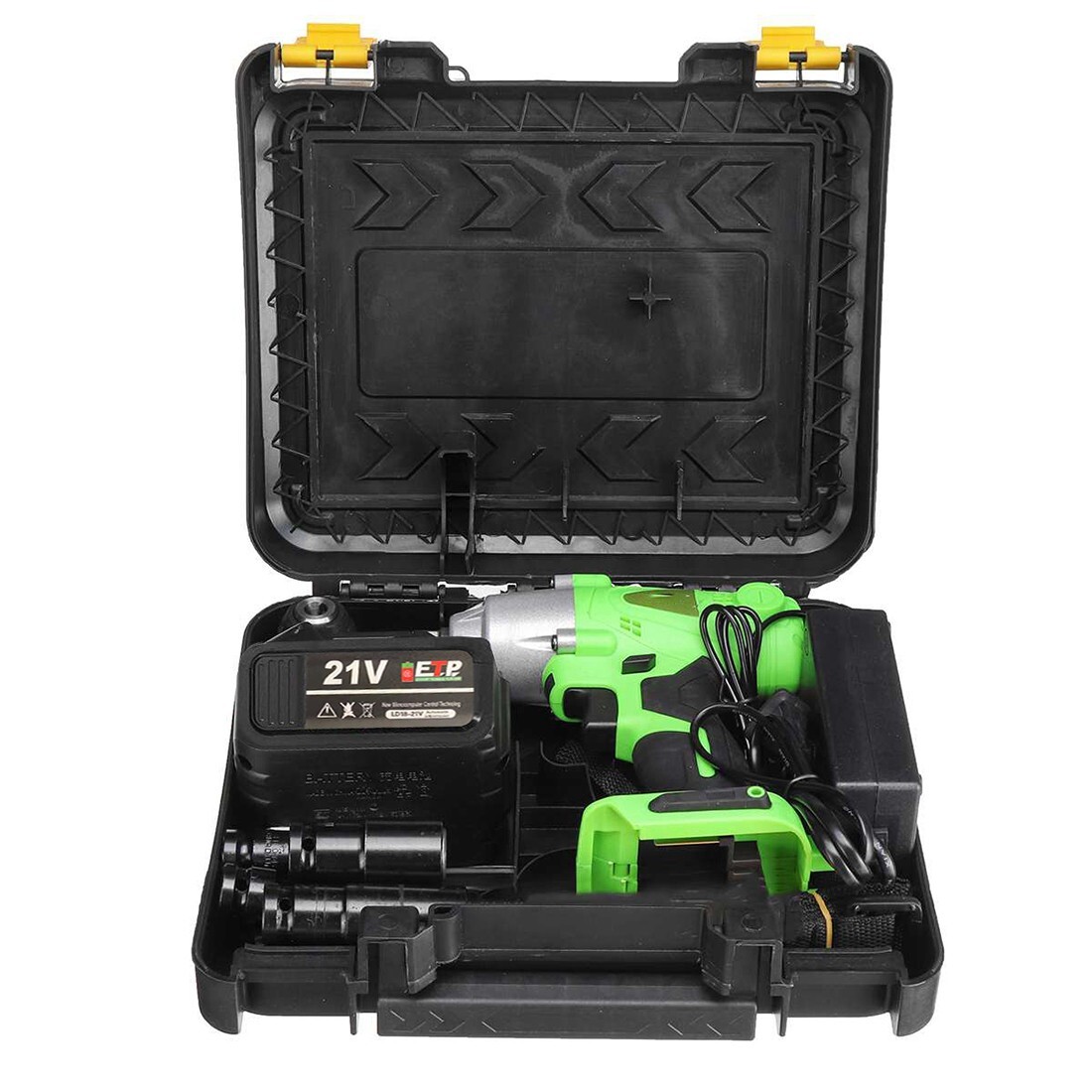 Cordless Impact Wrench Kit 21V 5.5Ah 1/2in Brushless Driver High Torque ...