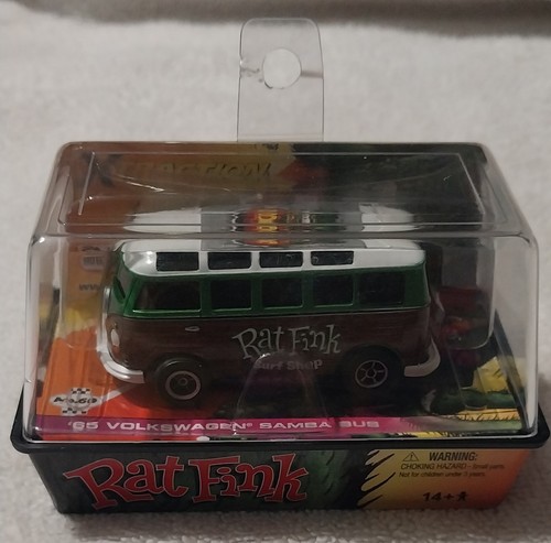 Auto World iWheels Xtraction Rat Fink '65 Volkswagen Samba Bus Slot Car ...