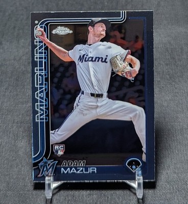 Adam Mazur Rookie RC 2025 Topps Chrome Baseball Card #157 Miami Marlins ...
