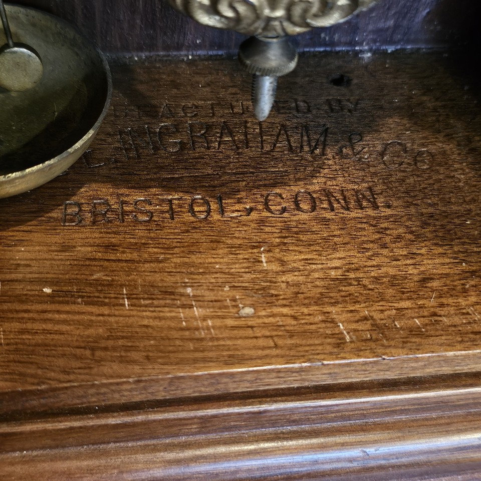 Antique Original 22 1/2" E. Ingraham Pendulum Parlor Kitchen Mantle ...