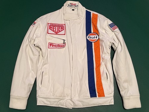 Vintage Retro Motorsport Gear Mens Steve McQueen Gulf Racing Jacket ...