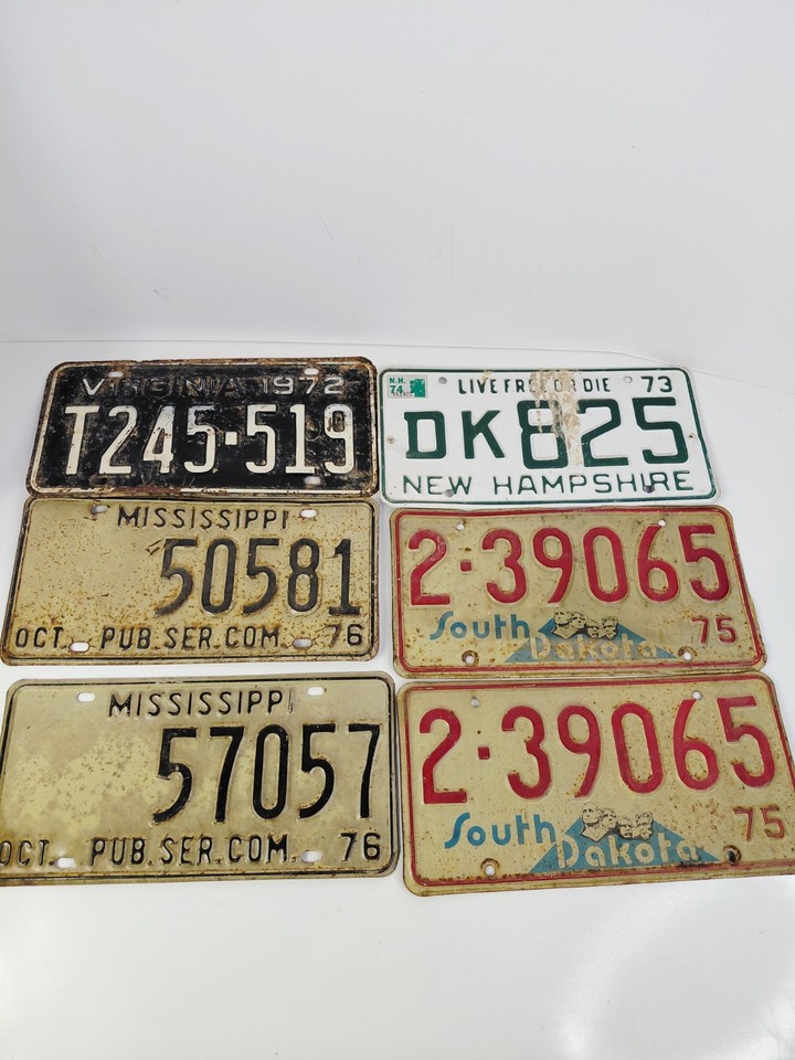 Vintage Assorted License Plates Lot Of 20 Man Cave -EH- Craft Garage ...