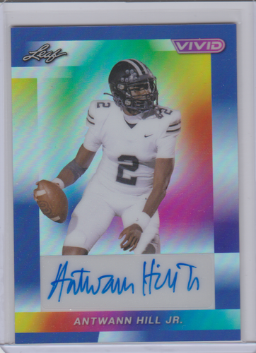 2024 Leaf Vivid Autographs Antwann Hill Jr Prismatic Navy Blue Auto 2/7 ...