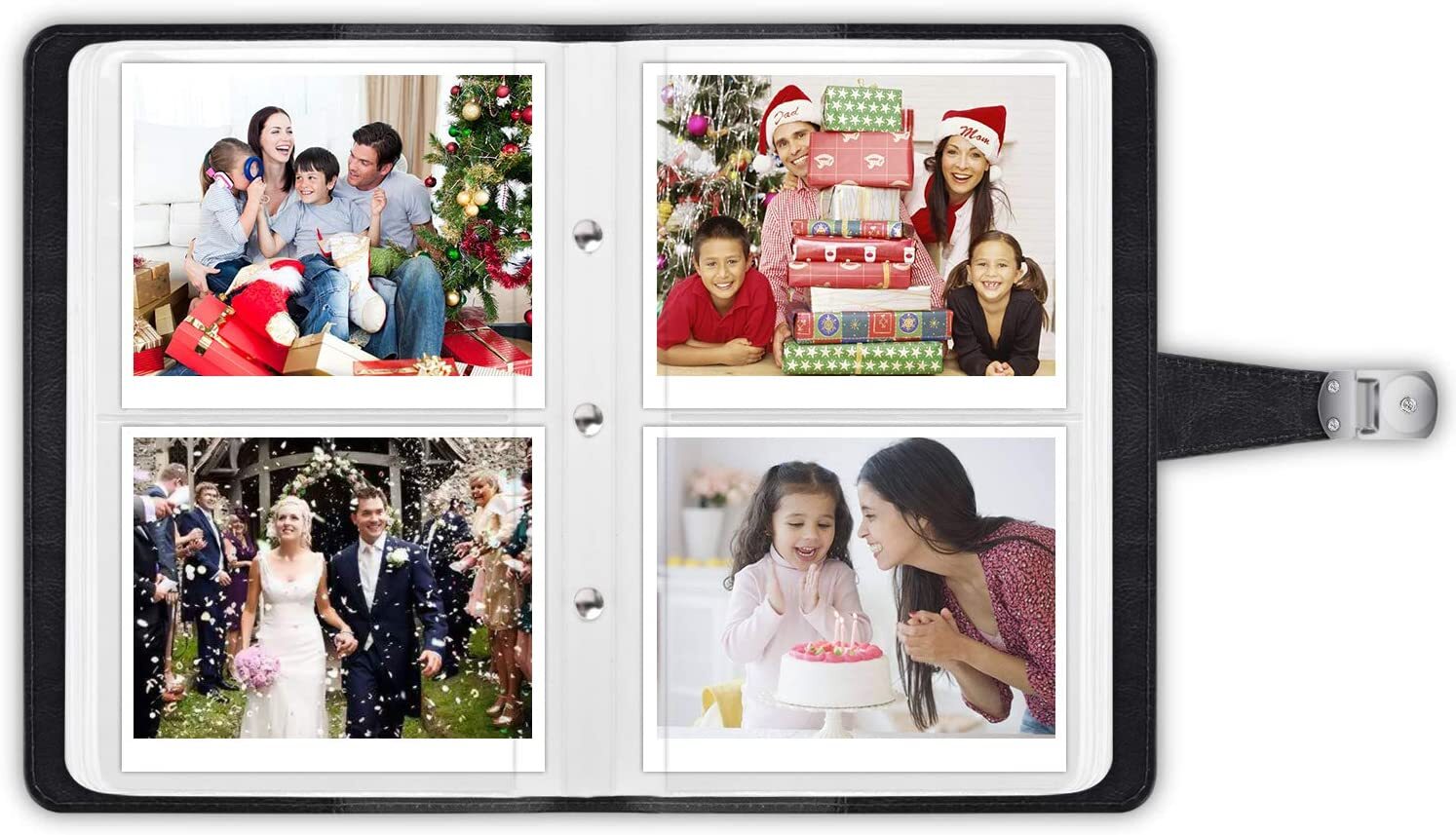 64 Pockets Wallet Photo Album 3.5x4.5 Inch Film Snap Fastener Album for ...