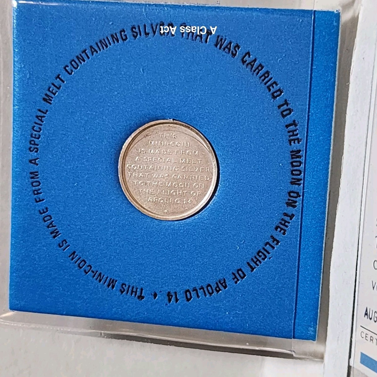 Apollo 14 Mini Coin Silver MOON LANDING Footprint Meteorite 1 Oz