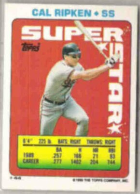 CAL RIPKEN 1990 Topps Star Stickers Mini #44. ORIOLES | eBay