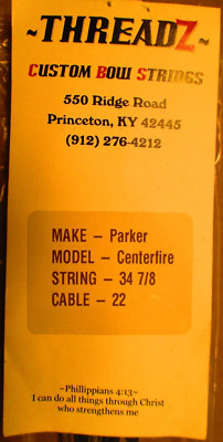 Threadz Custom Replacement Bow String + Cables Parker Centerfire Xbow Black+Grey | eBay