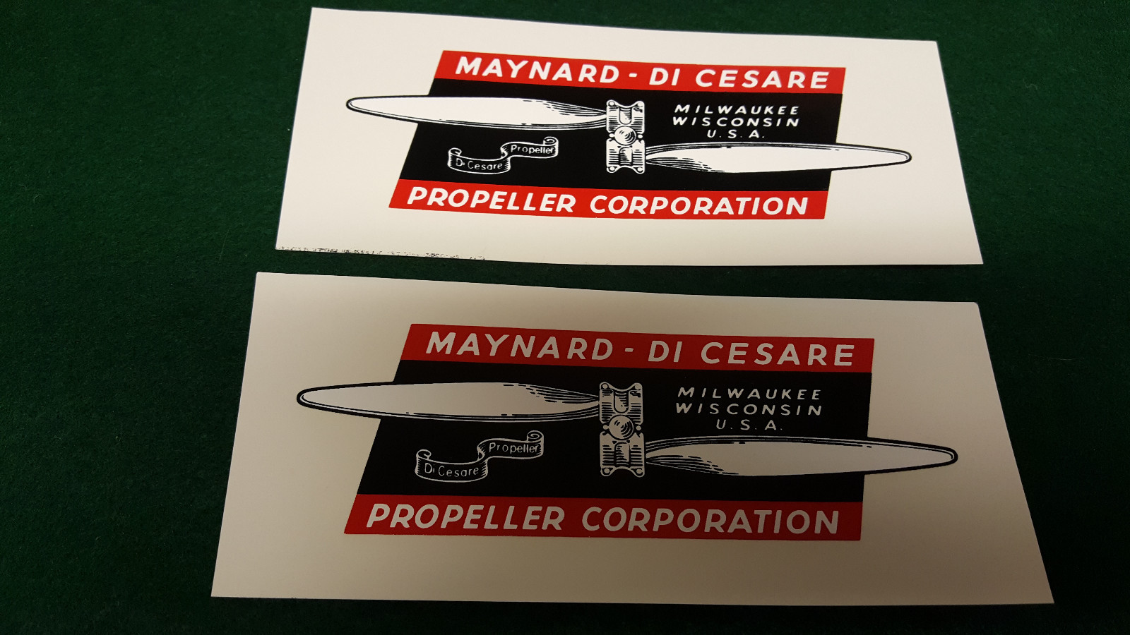Maynard - Di Cesare Offset Propeller Decal Set of 2 used in the 1930s ...
