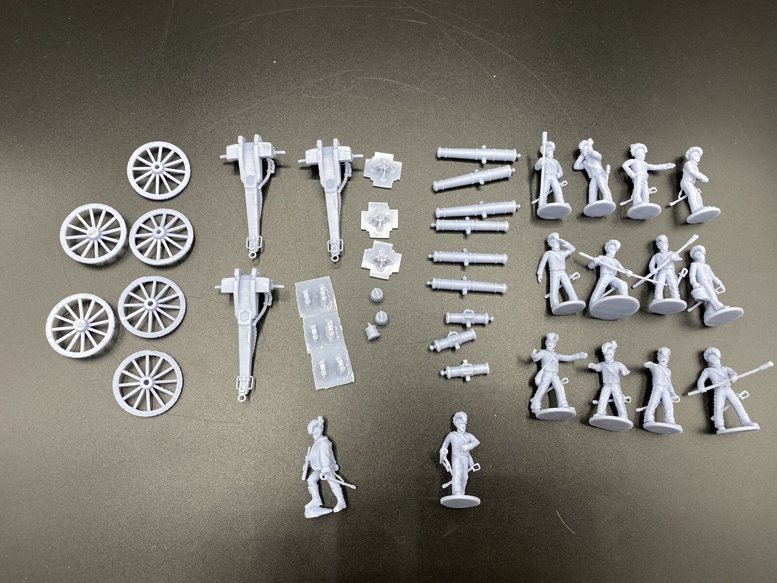 28mm, 3D Printed, Napoleonic, British RHA Artillery Battery (3), Black ...