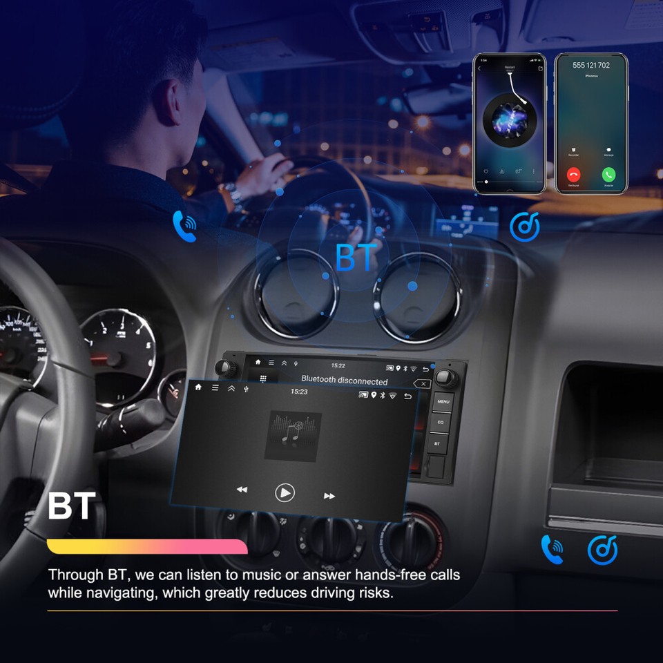 7" CarPlay For 2008-2014 Dodge Challenger Android 15 Car Stereo GPS ...