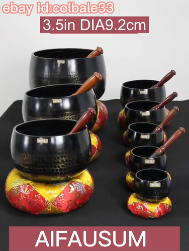 3.5" -16" tibetan singing bowl healing drum Copper Chime alms Buddha ...