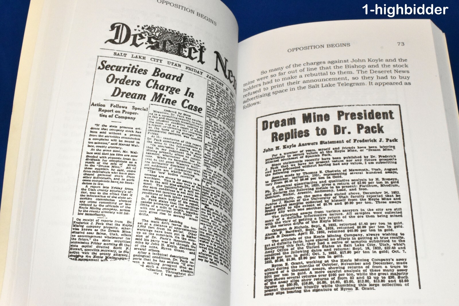 John H Koyle's Relief Mine Salem Spanish Fork Cnyn Utah Mormon LDS ...