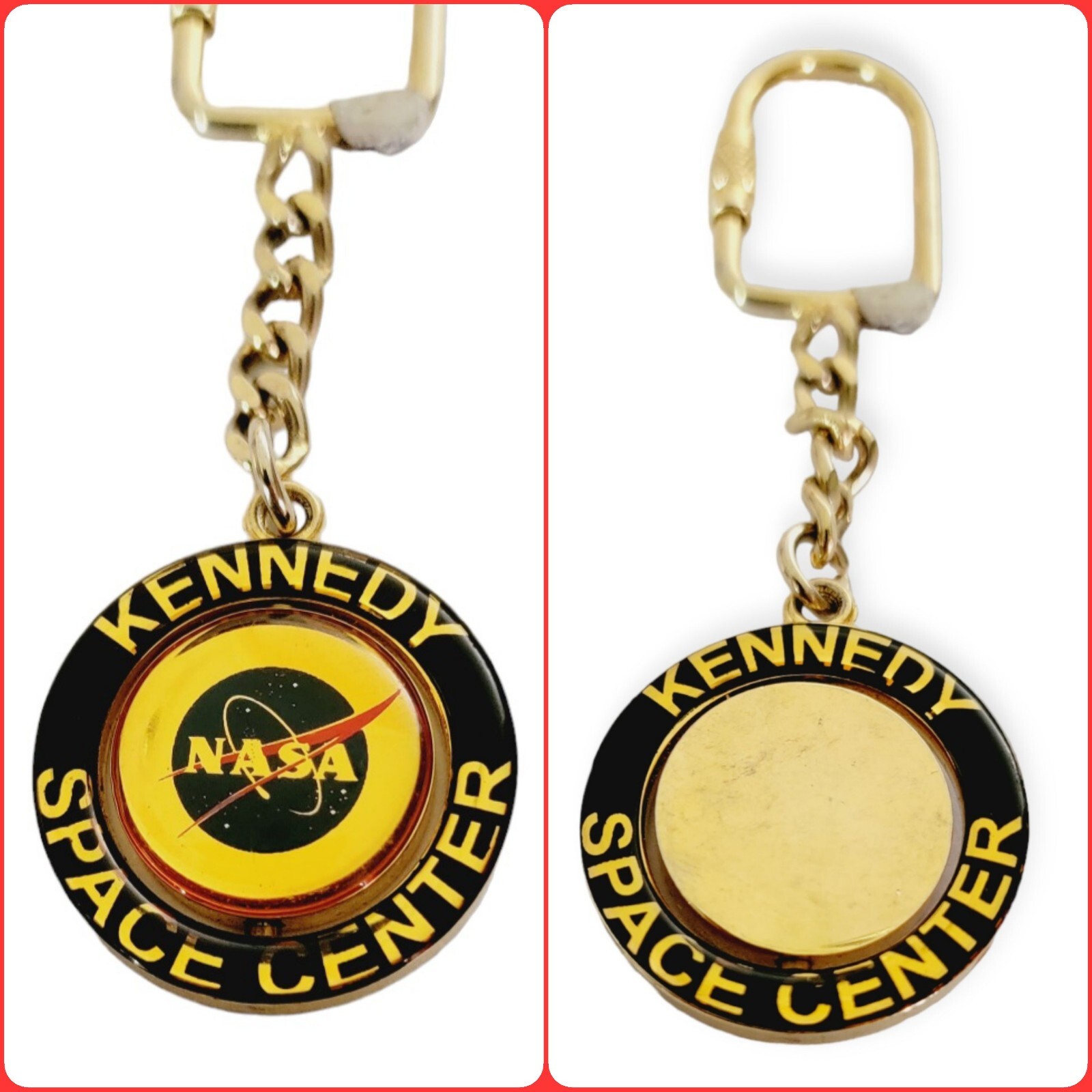 Nasa Spinner Keychain Kennedy Space Center Logo, Blank Side Spinning ...