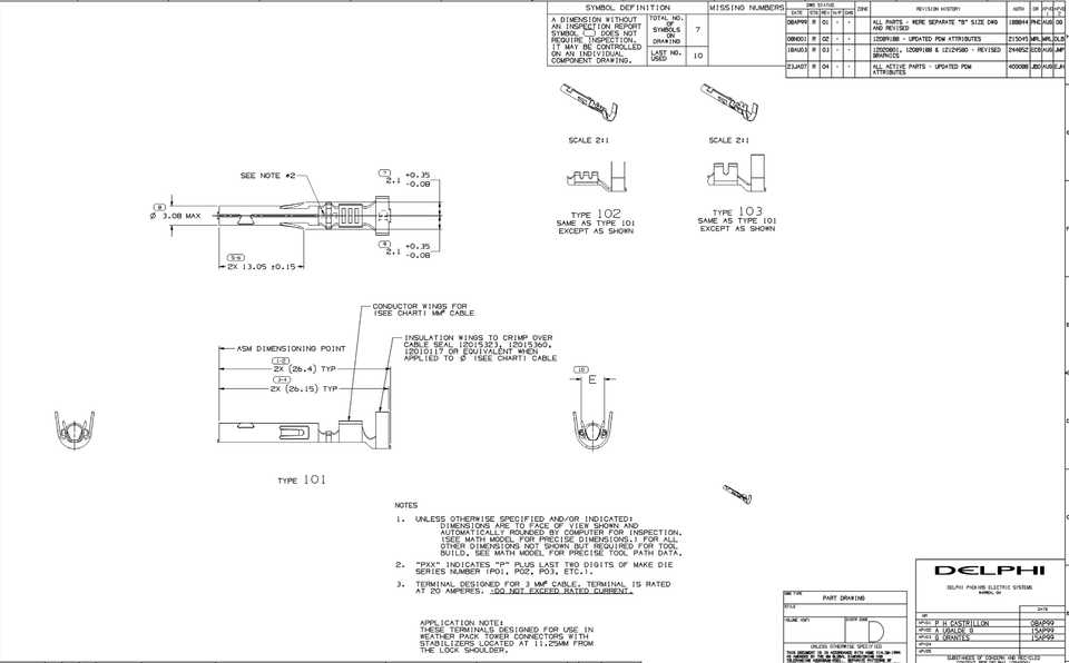 Delphi 12089188 Weather-Pack Female Terminal 18, 20 GA, Tin Plated ...