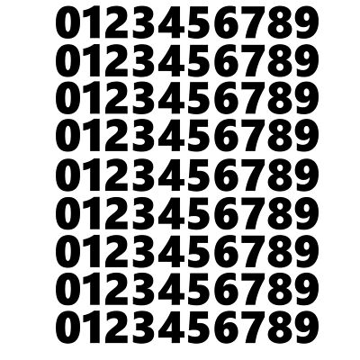 Vinyl Number Stickers 20mm, 0 -9, 10 Sets Self Adhesive Multiple ...