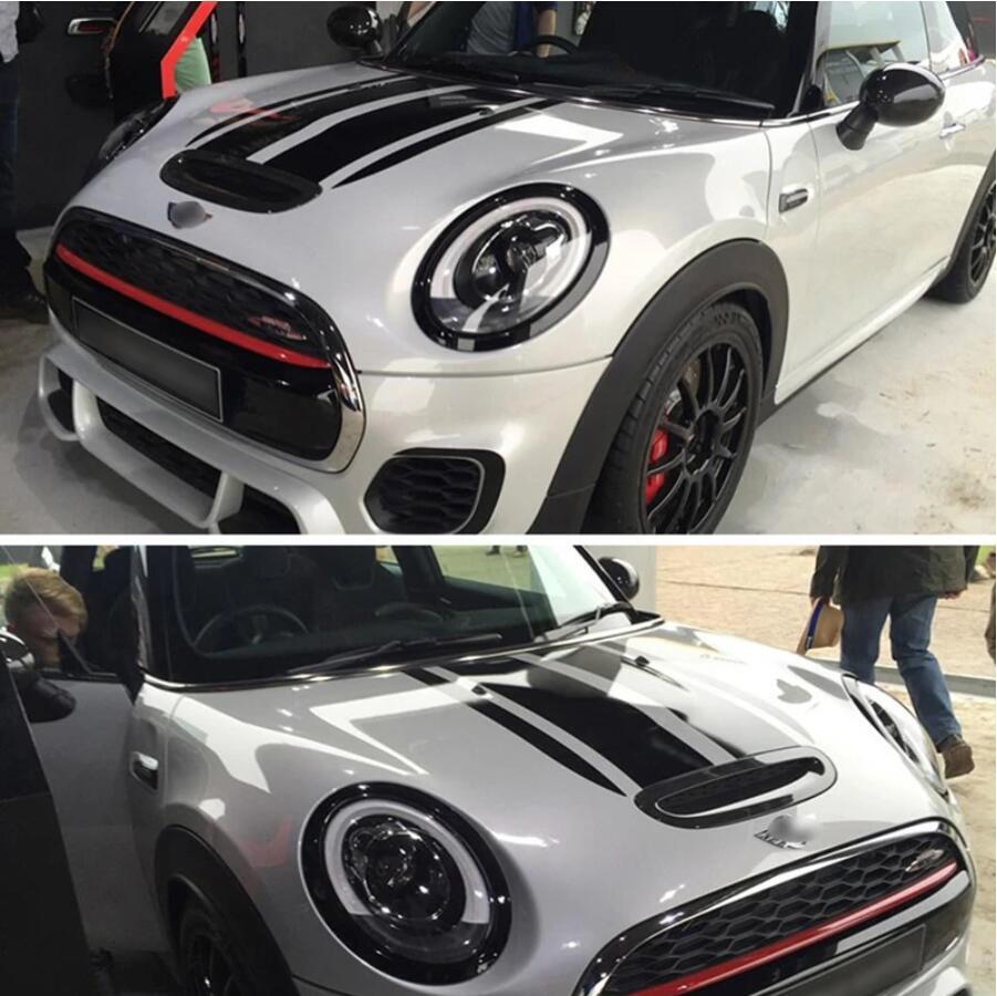 For MINI Cooper JCW F56 Bonnet Rear Racing Stripes Sticker Car Hood ...