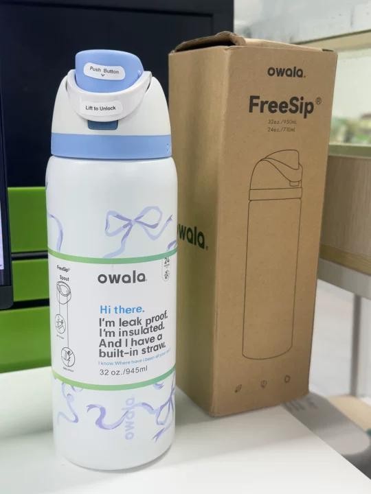 Owala 24 oz / 32 oz Water Bottle Tied And True Blue Bows Limited ...