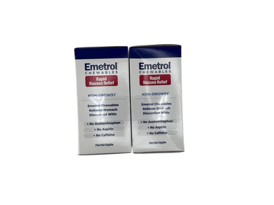 Emetrol Chewables for Rapid Nausea Relief Lemon- 42 Tablets x 4 pack ...