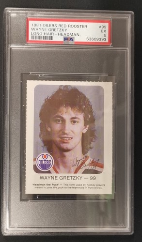 1981-82 RED ROOSTER PLAYER CARD WAYNE GRETZKY LONG HAIR HEADMAN THE ...