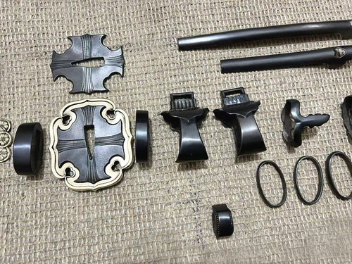 Brass Black Full Tachi fitting for Japanese samurai Sword parts Tsuba ...