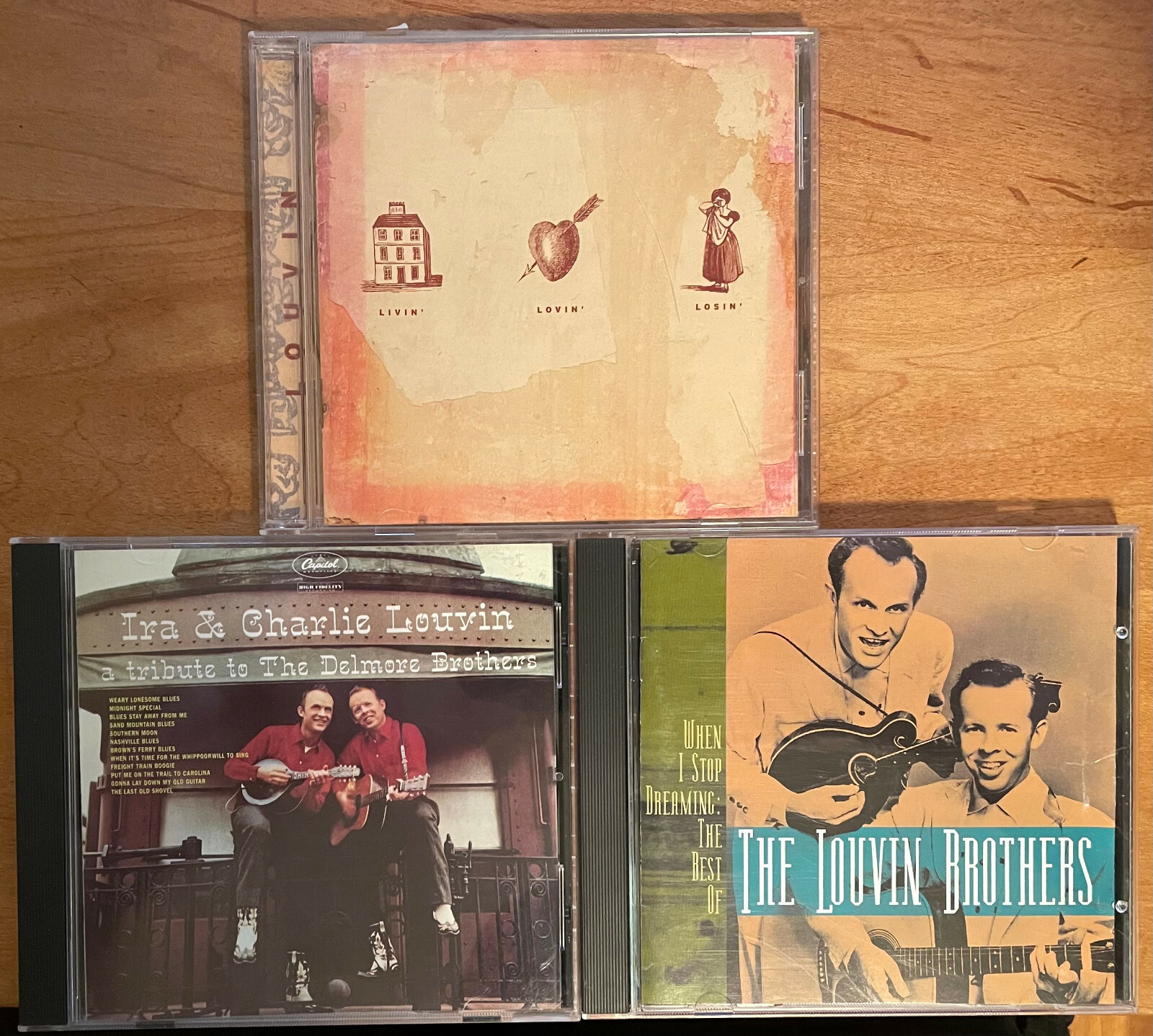 THE LOUVIN BROS- 3 CD LOT - LIVIN' LOVIN' LOSIN' / TRIBUTE TO DELMORES ...