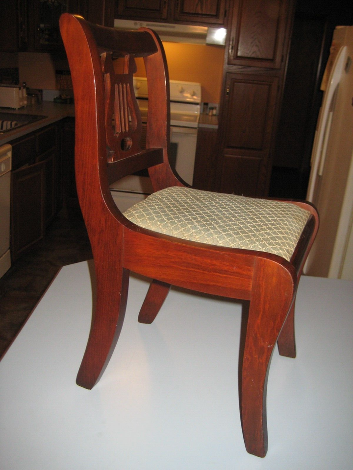 2 Childs Vintage Duncan Phyfe Harp/Lyre Back Side Chair Rocker Rocking ...