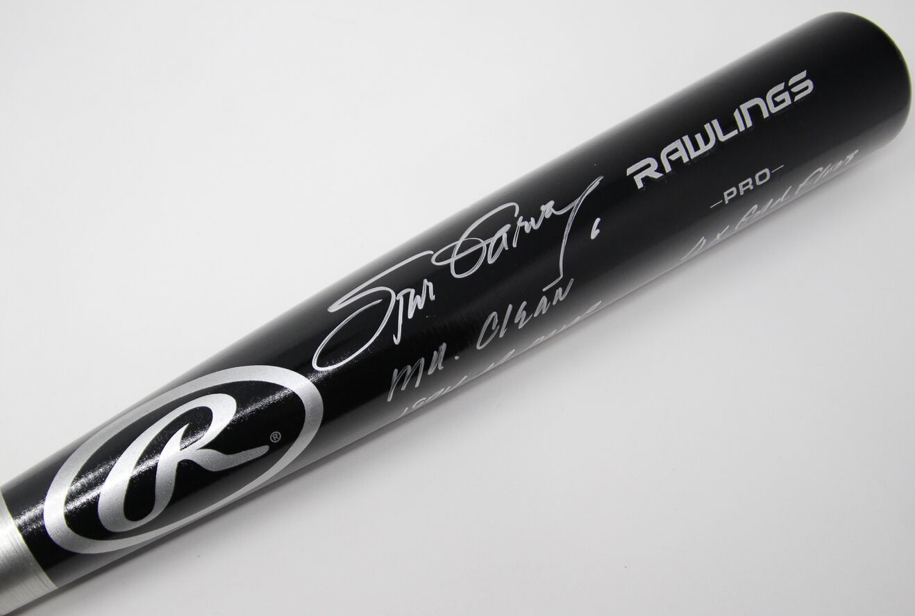 Steve Garvey Signed Rawlings Black Bat 10 Stat Insc MVP WSC Beckett BAS ...