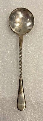 Small Silverplate Twisted Handle Spoon - "W. R., Pat May 2, '99" (Wm ...