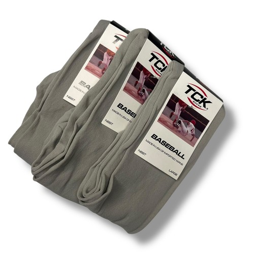 TCK Baseball Socks Gray Size Large New 3 Pair | eBay