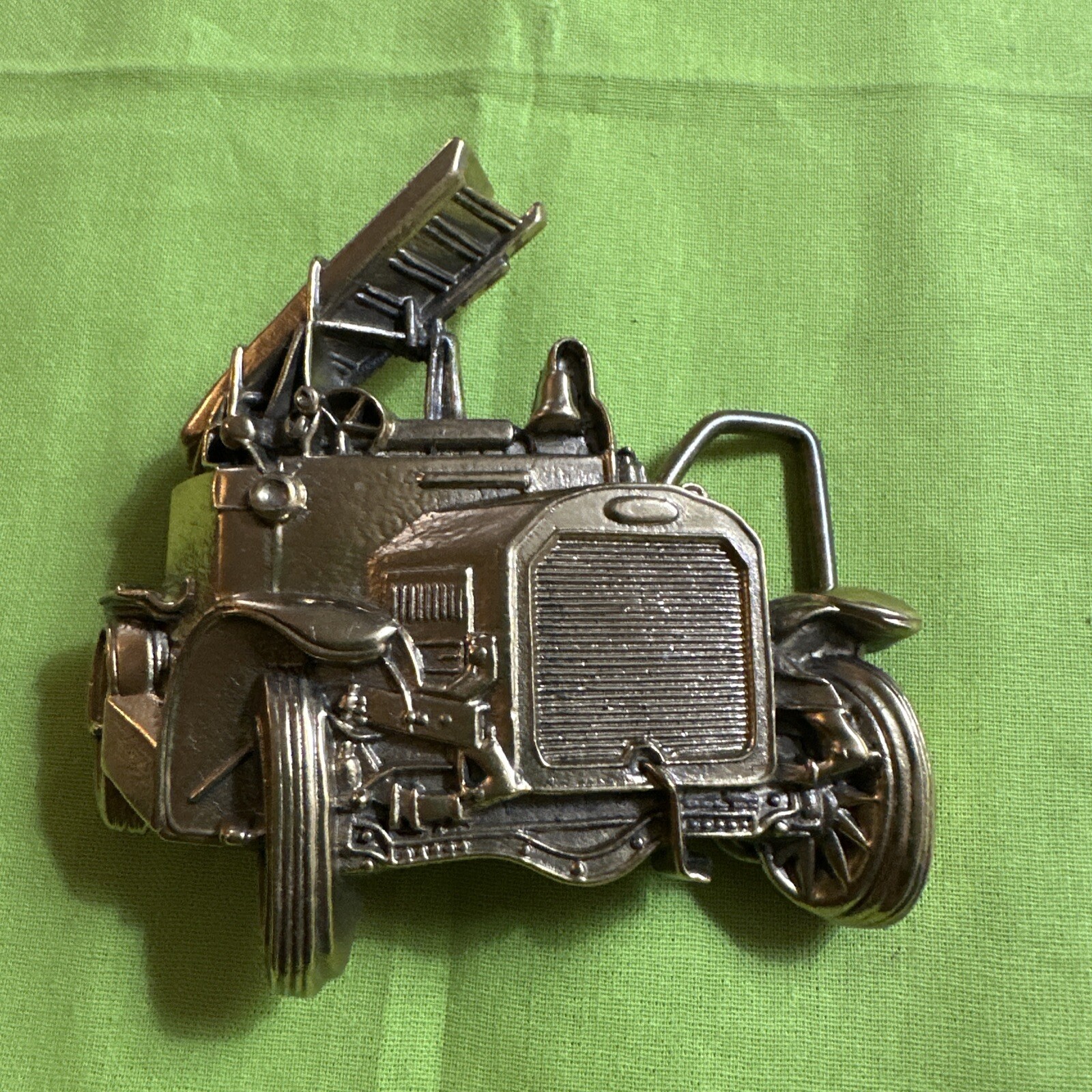 Vintage FIRE TRUCK FIRE ENGINE Baron Solid Brass Belt… - Gem
