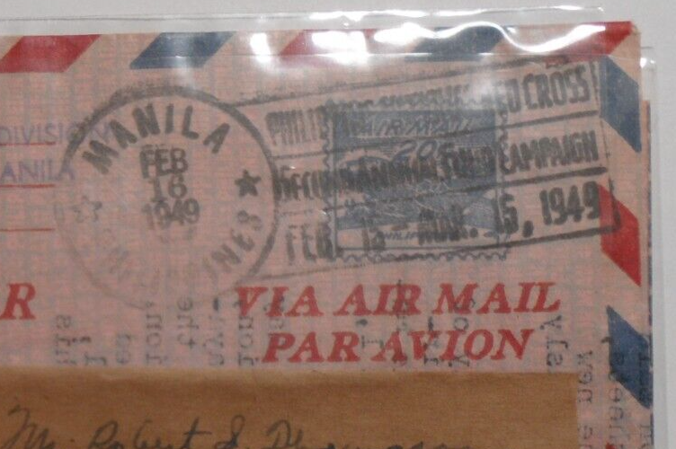 STAMPMART : PHILIPPINES 1949 MANILA RED CROSS POSTMARK AEROGRAMME USED ...