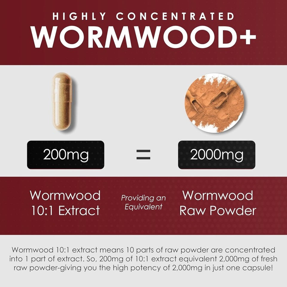 Best PARASITE CLEANSE Wormwood PARASITIC Remover For Humans De-wormer ...