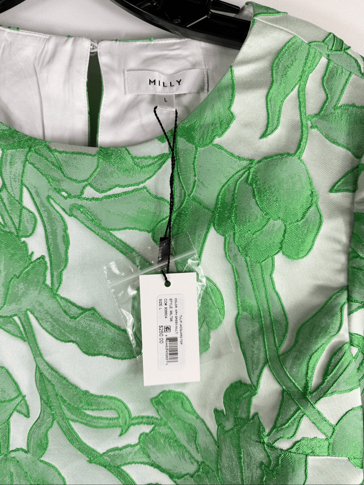 NWT Milly Tulip Jacquard Top- Size L | eBay