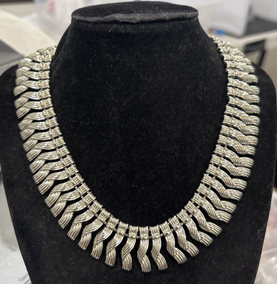 Coro 1960's Vintage Silver Tone Cleopatra Choker Necklace | eBay