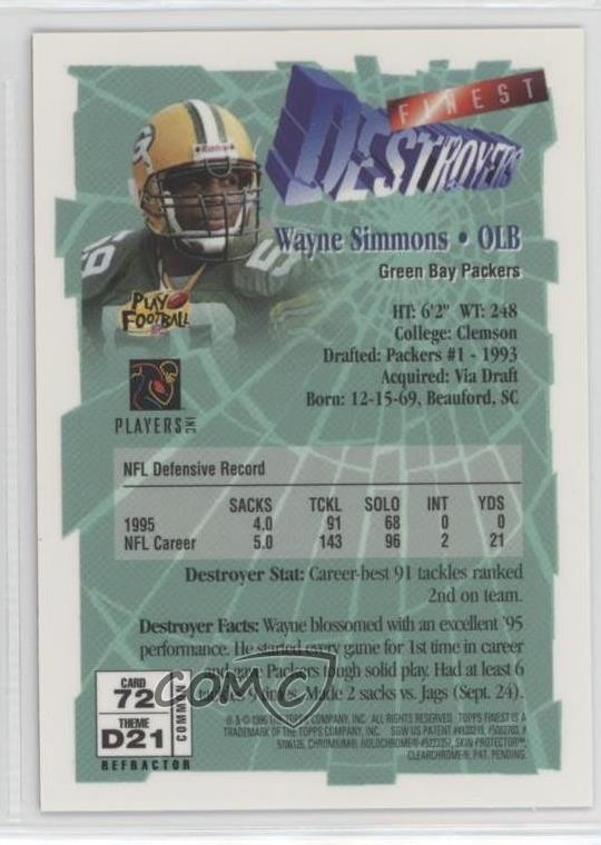 1996 Topps Finest Wayne Simmons #72 | eBay